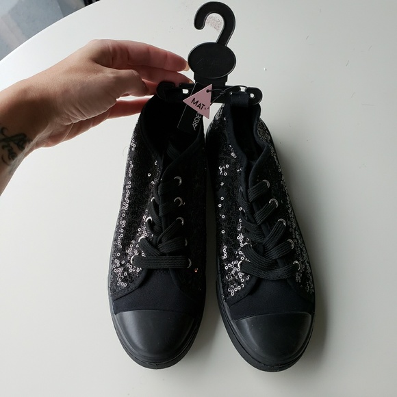 Ardene | Shoes | Black Sequin Lace Up Sneakers | Poshmark